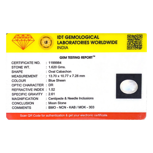 Blue Moonstone - 8.1 Carat - Natural and Certified | Pramogh