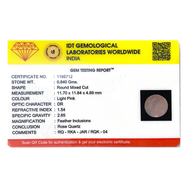 Rose Quartz - 4.2 Carat - Natural and Certified | Pramogh